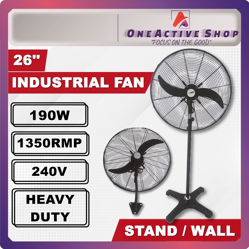 (READY STOCK) HIGH QUALITY 26" Inch Heavy Duty Industrial Stand Fan ...