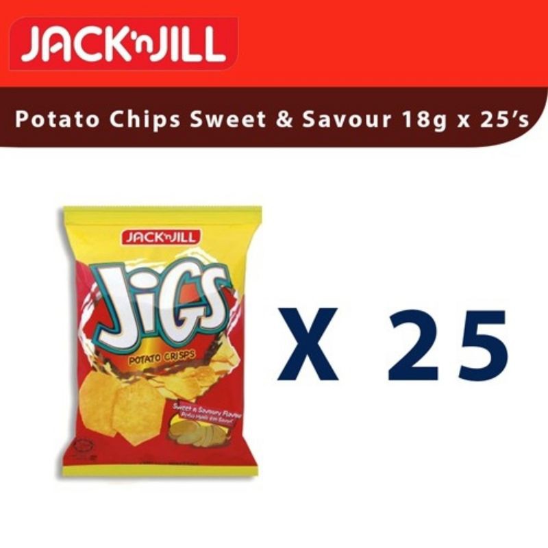[Ready Stock] 25s x 15gram JIGS Potato Chips Sweet & Savour Flavour ...
