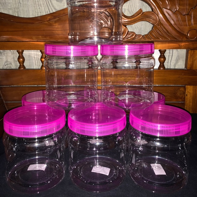 Balang Kuih Raya / Bekas Kuih Raya Penutup Pink / Merah / Gold 750ml ...