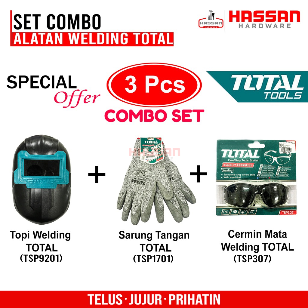 SET WELDING TOTAL // TOTAL // TOPI WELDING // SARUNG TANGAN WELDING ...