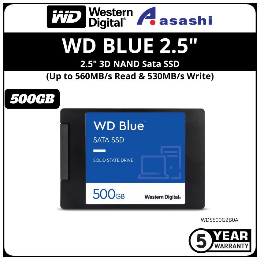 Western Digital WD Blue 250GB / 500GB / 1TB m2 Internal 3D Nand Sata SSD WDS2B0B/Blue SA510 ...