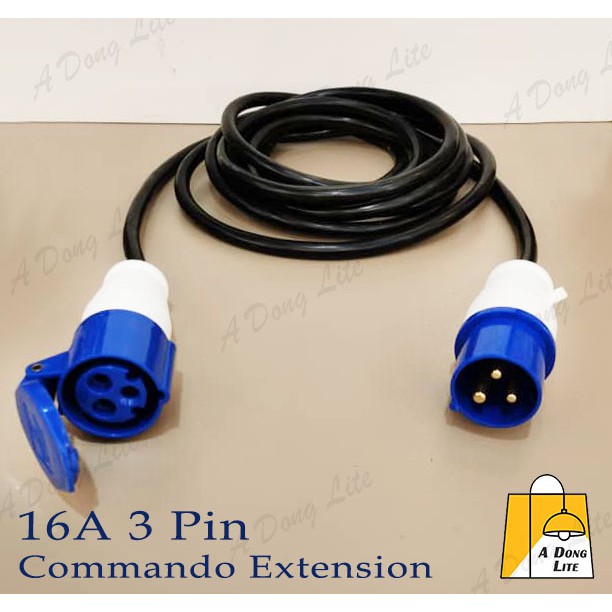CEE Industrial Commando 3 Pin 16A 3 Pin 32A Plug Coupler Extension Set ...
