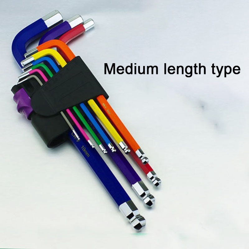 9Pcs 1.5mm-10mm Color Coded Ball-End Hex Allen Key L Wrench Set Torque Long Metric | Shopee Malaysia