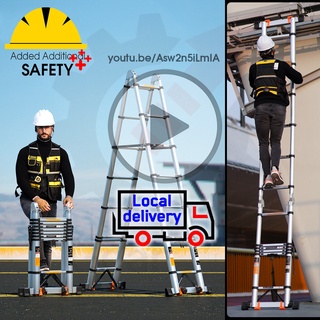 Local Ship Multi Purpose Telescopic Ladder MIDOLI with extra Safety convert to Step or Straight Ladder Shopee Malaysia