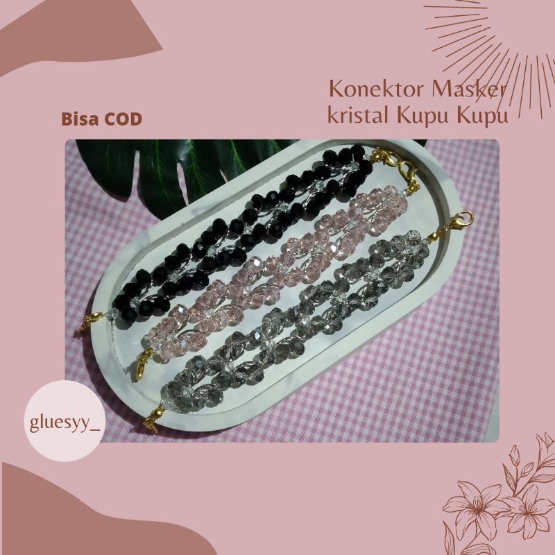 Czech Crystal Hijab Mask Connector with Butterfly Motif | Hijab Mask ...