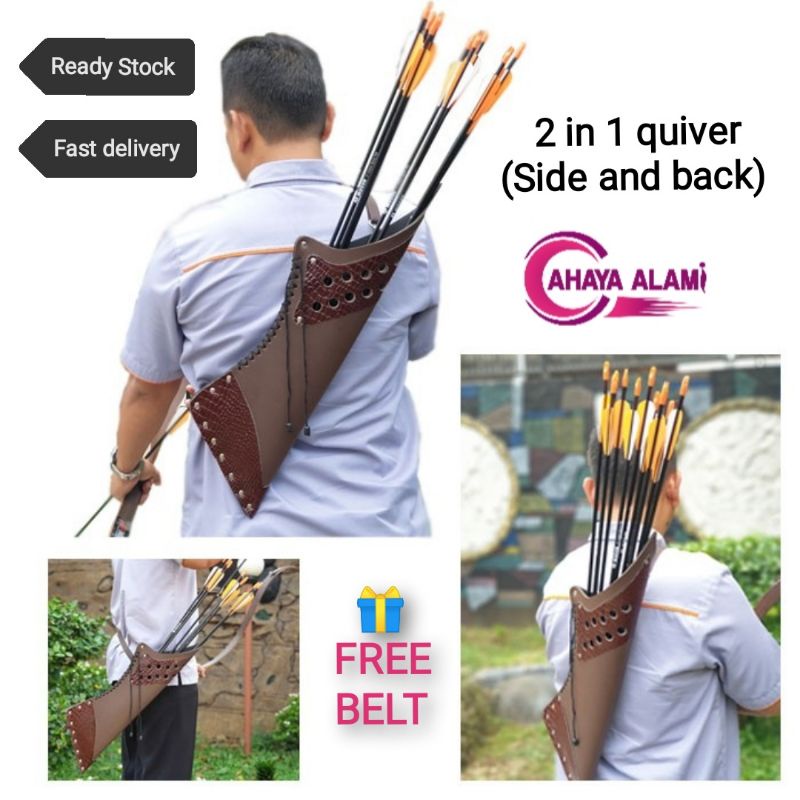 [🇲🇾Ready Stock] cahayaalami 🎯 Original PU Leather side and back quiver ...