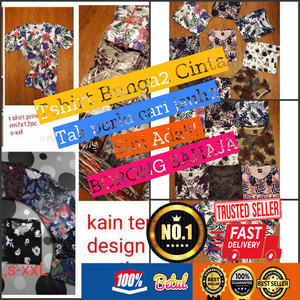 🔥🔥🔥🔥Tshirt BUNGA Printed 🔥🔥🔥🔥 | Shopee Malaysia
