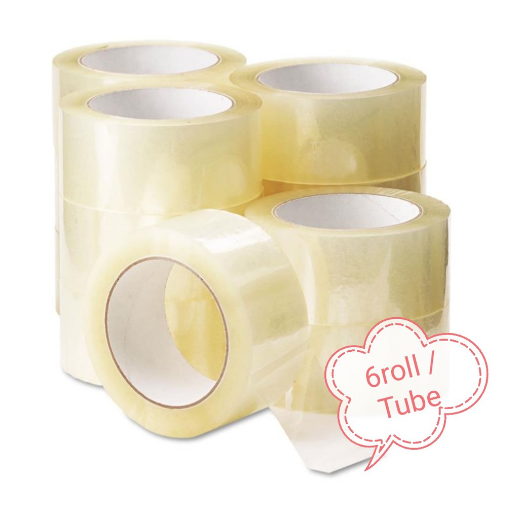 ( Ready Stock ) Packing Tape x 6 Rolls / Tube ( Transparent Tape / OPP ...