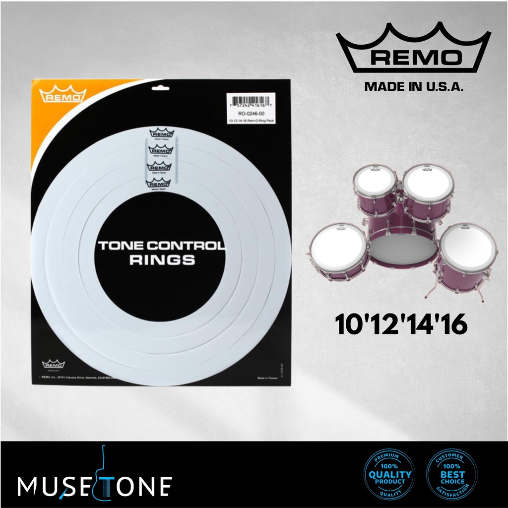 Remo Drum Ring Set Mute Ring RO-0246-00 (10,12,14,16) Size | Shopee ...