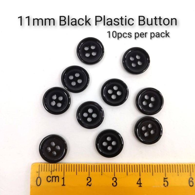 11mm Black Plastic Round Button (10pcs) | Shopee Malaysia