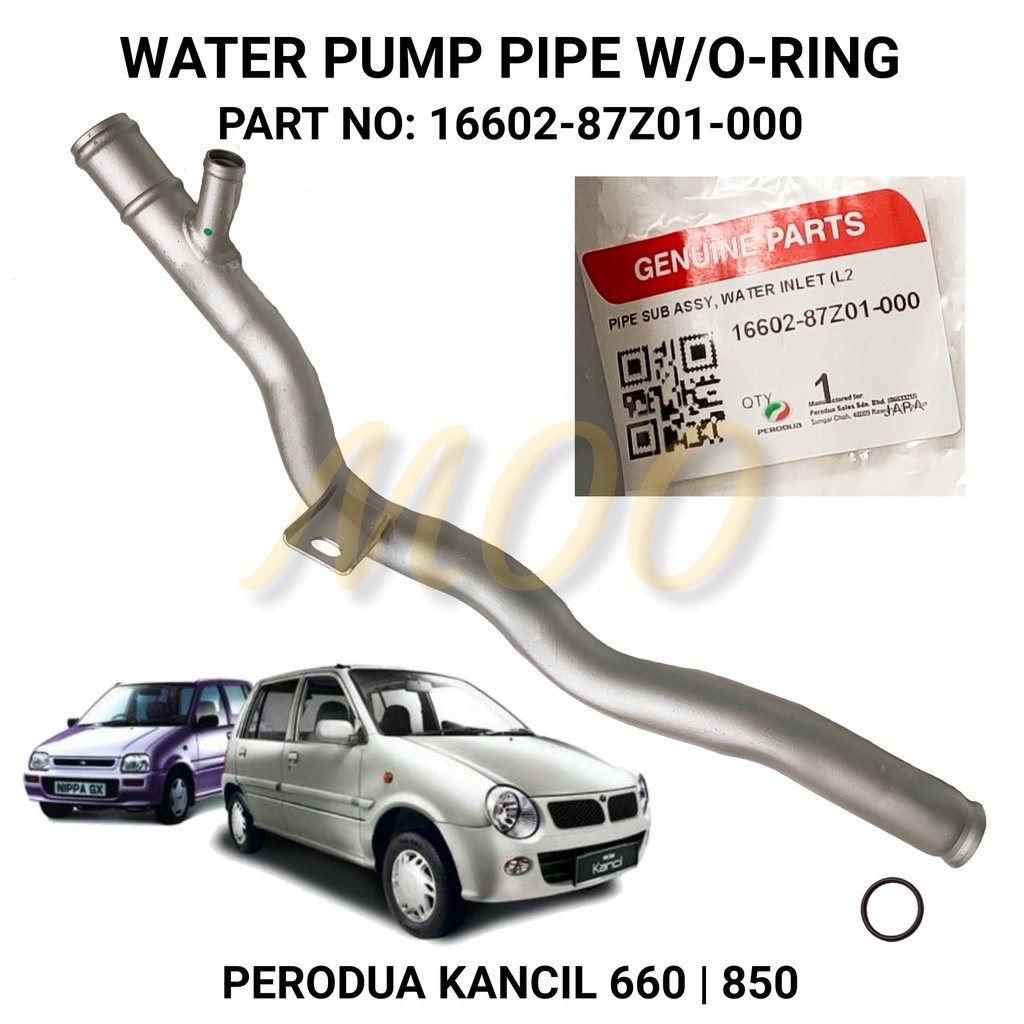 ORIGINAL PERODUA WATER PUMP PIPE WITH O-RING 16602-87Z01-000 KANCIL 660 ...