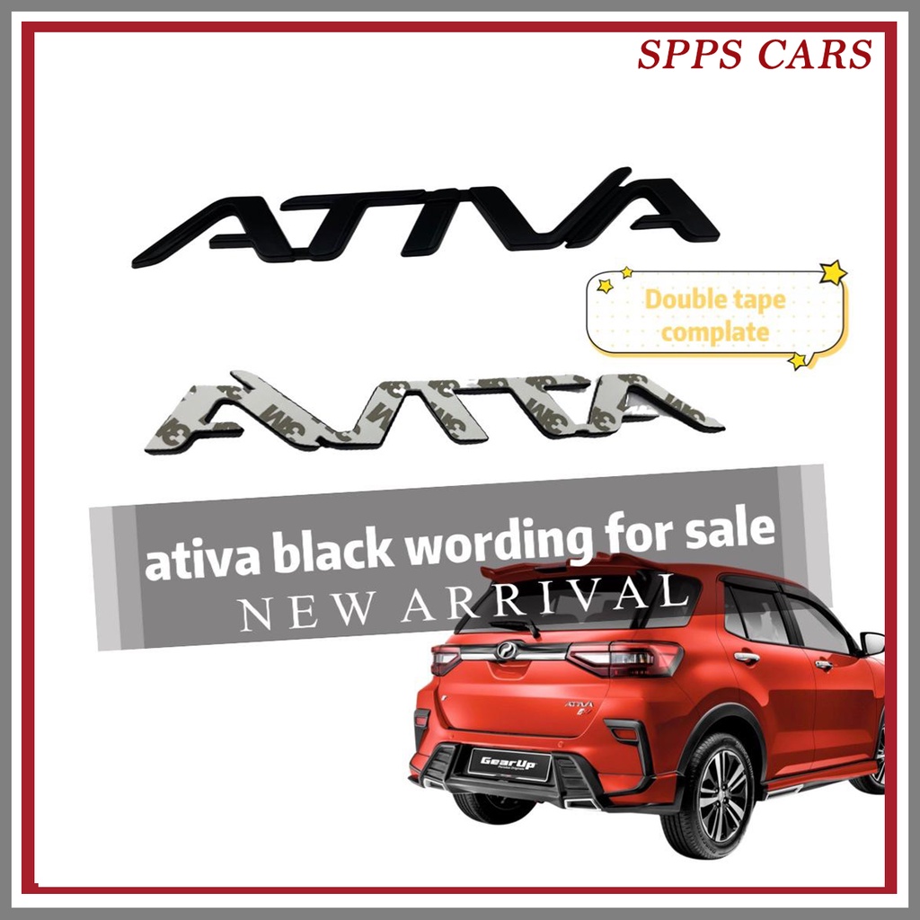 Perodua Ativa Matte Black Wording Emblem with Tape | Shopee Malaysia