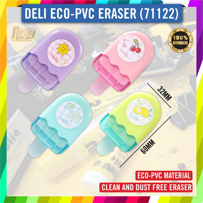 Deli Dust Free Eraser / Eco-PVC Material Eraser (Price for 1pc) (71122 ...