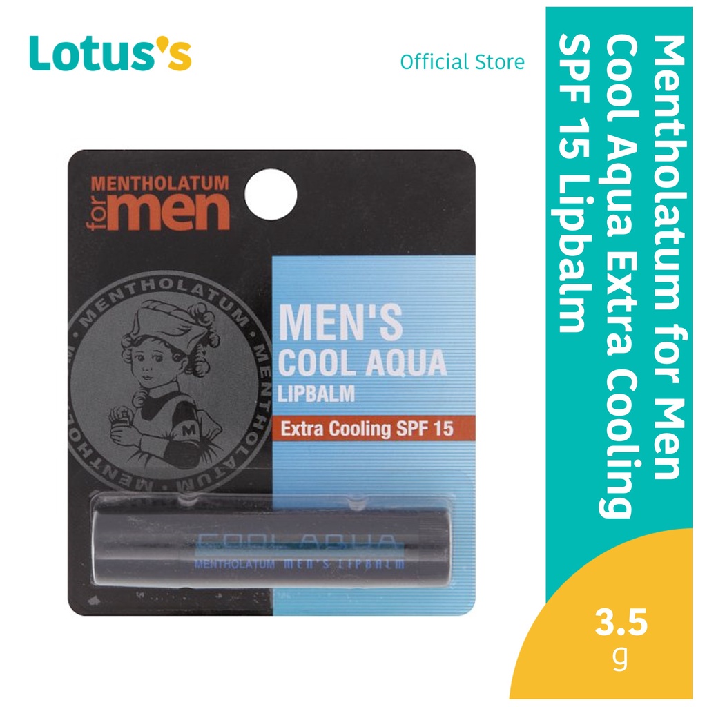 Mentholatum for Men Cool Aqua Extra Cooling SPF 15 Lipbalm 3.5g ...