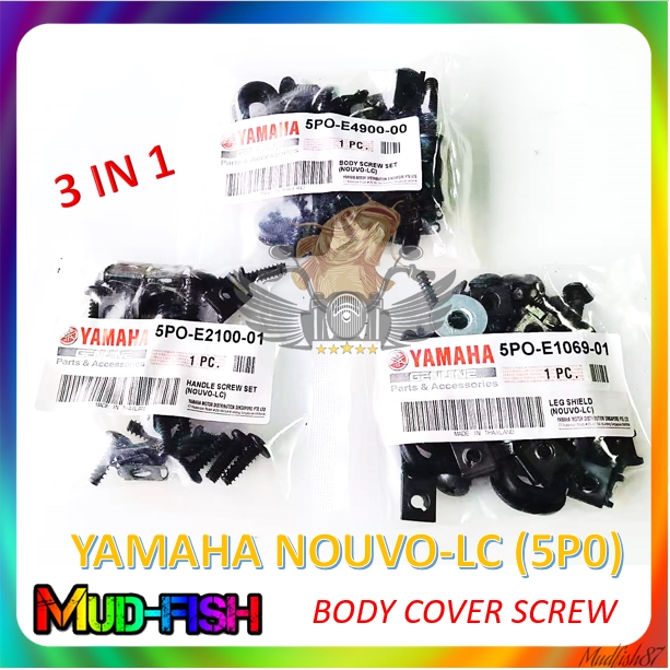 ORIGINAL YAMAHA NOUVO-LC NOUVOLC BODY COVER SCREW SET 3 IN 1 (5PO ...