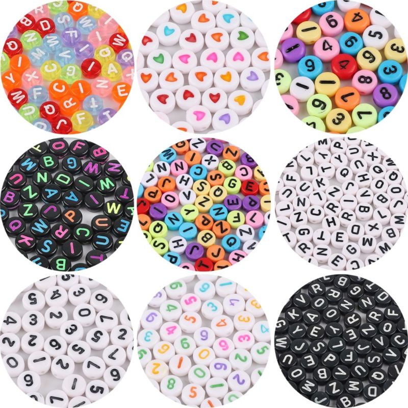 [READY STOCK MSIA] 100pcs Mixed Random Alphabet Colourful Letter Bead ...