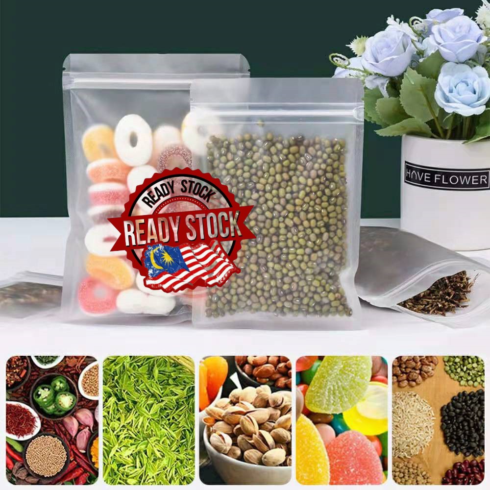 1PCS Ziplock Bag Food Grade Plastic Bag Ziplock Matte Translucent 1Pcs ...