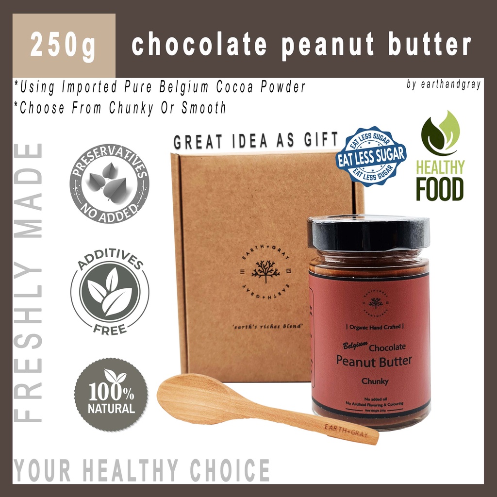 Earth + Gray Natural Pure Belgium Chocolate Peanut Butter Spread [NO ...