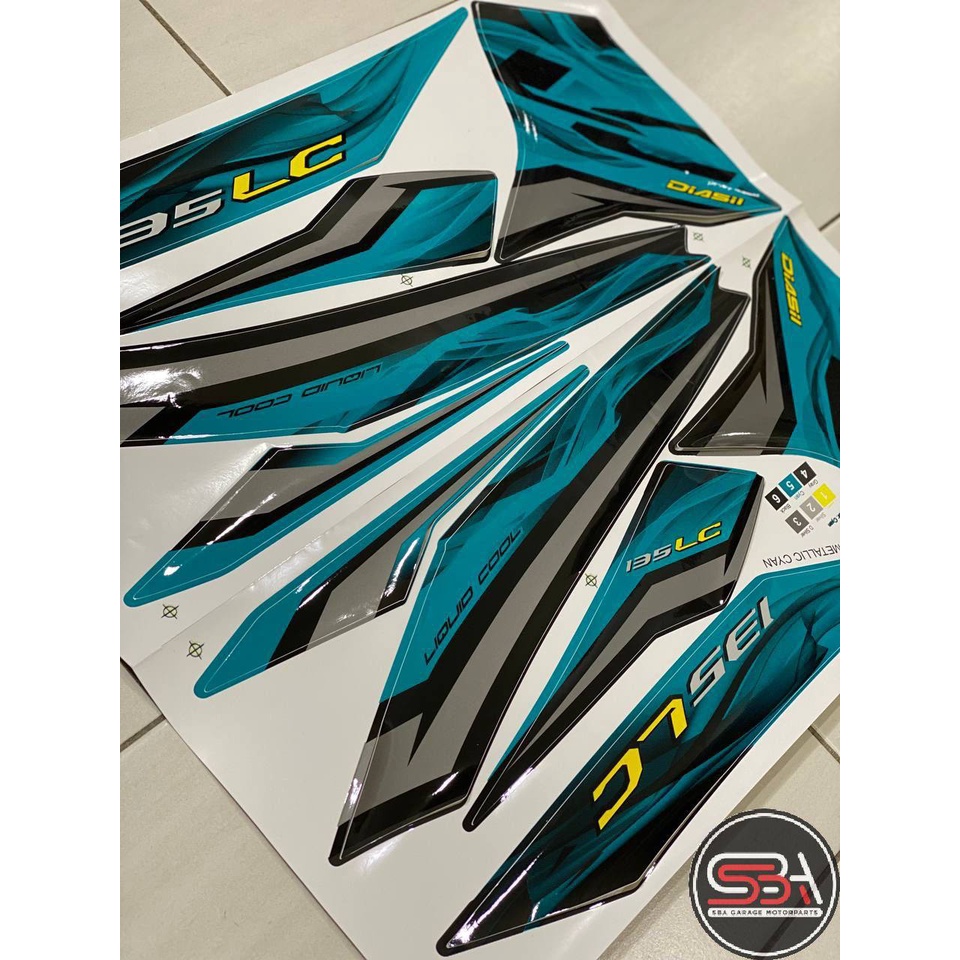 STICKER LC 135 V2 - V7 YAMAHA MATELIC CYAN MORITAKA NO 19 | Shopee Malaysia