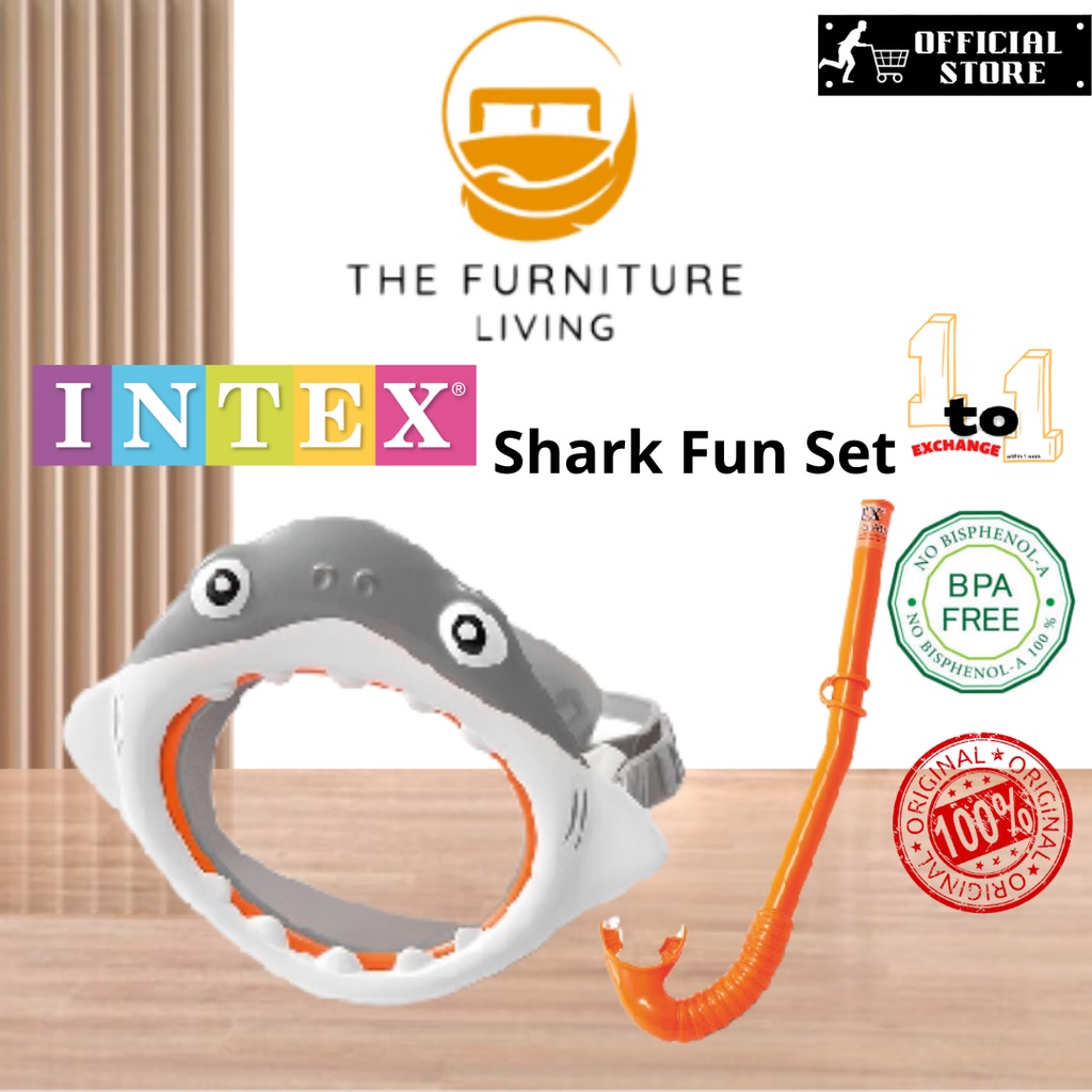 INTEX Fun Shark Goggle and Snorkel Set IT55944 | Shopee Malaysia
