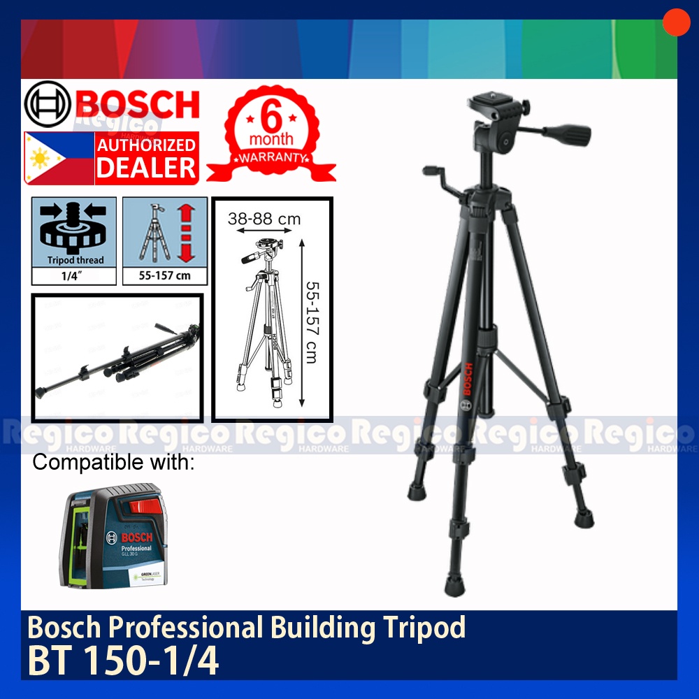 BOSCH BT 150 1/4 thread Professional Building Tripod Bosch Measuring Regico Hardware | Shopee ...