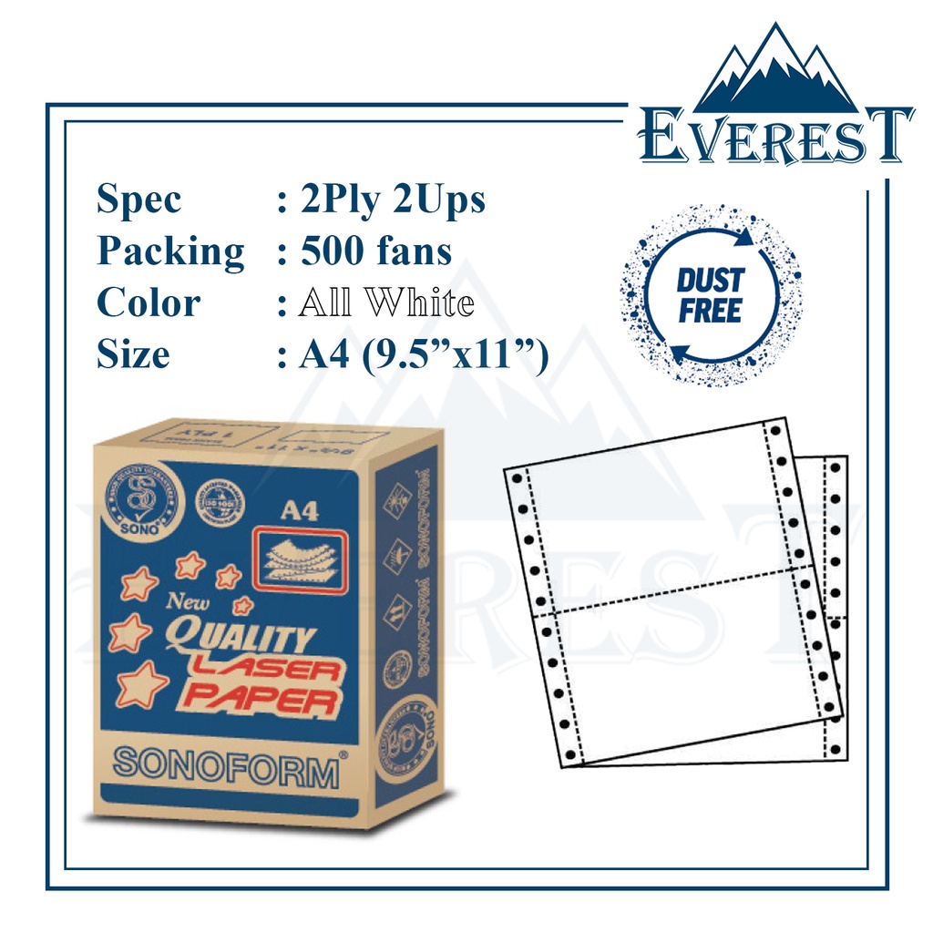 [Malaysia Ready Stock] 2Ply 2Up 500 Fans Computer Form 9.5" x 11" NCR ...