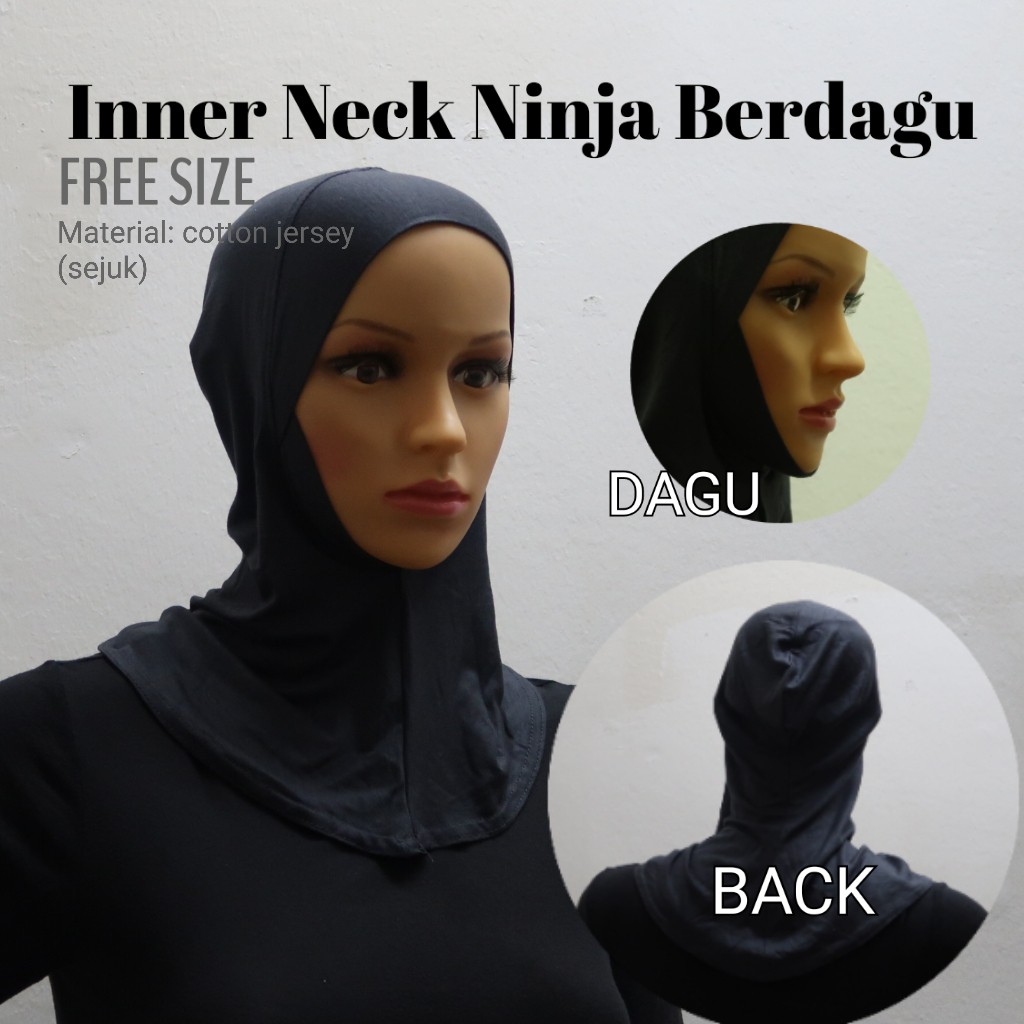 Inner Sarung Neck Ninja Dagu | Free Size | Anak Tudung | Shopee Malaysia