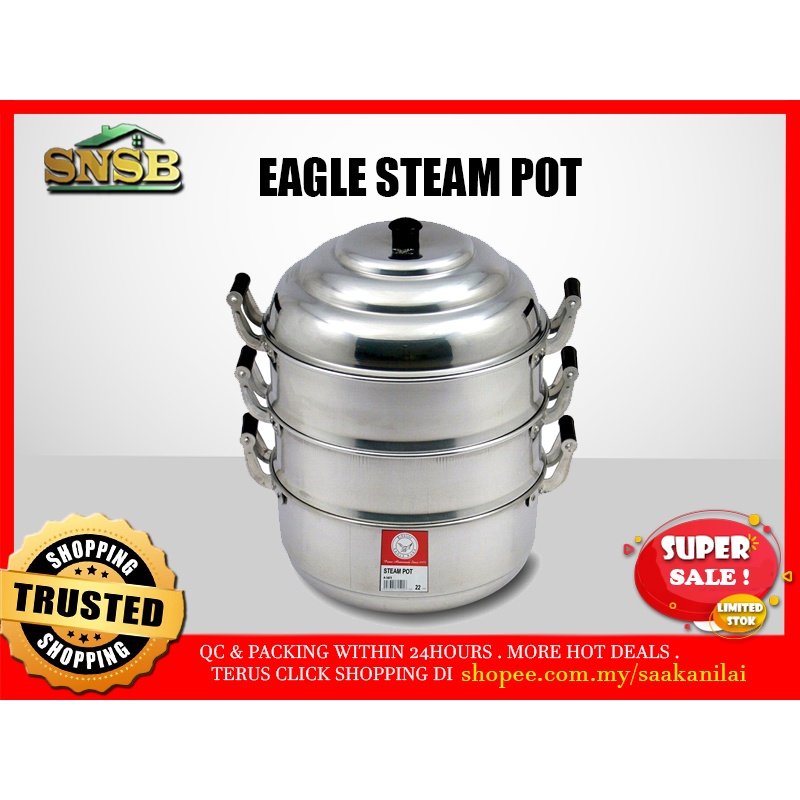 EAGLE ALUMINIUM STEAM POT /CAP HELANG ALUMINIUM PENGUKUS PERIUK STEAM ...