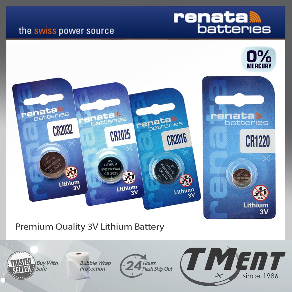 Renata CR2032 CR2025 CR2016 CR1220 CR1616 CR1632 Genuine Lithium Battery | Shopee Malaysia