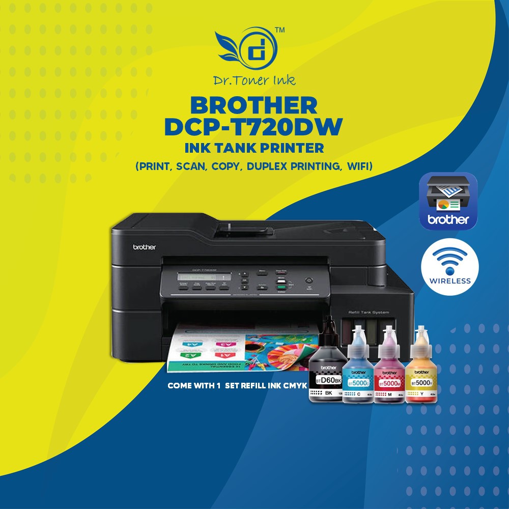 Brother DCP-T720DW Ink Tank Printer- Print, Scan, Copy, Duplex Printing ...
