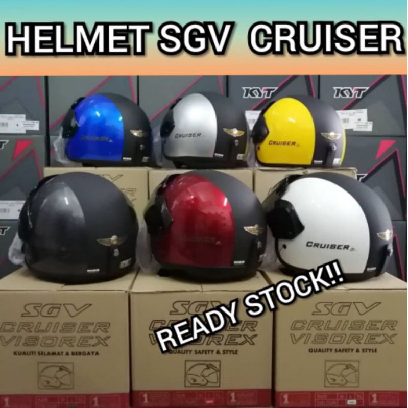 100% ORIGINAL READY STOCK!!! HELMET SGV CRUISER ( YELLOW / GREY ...