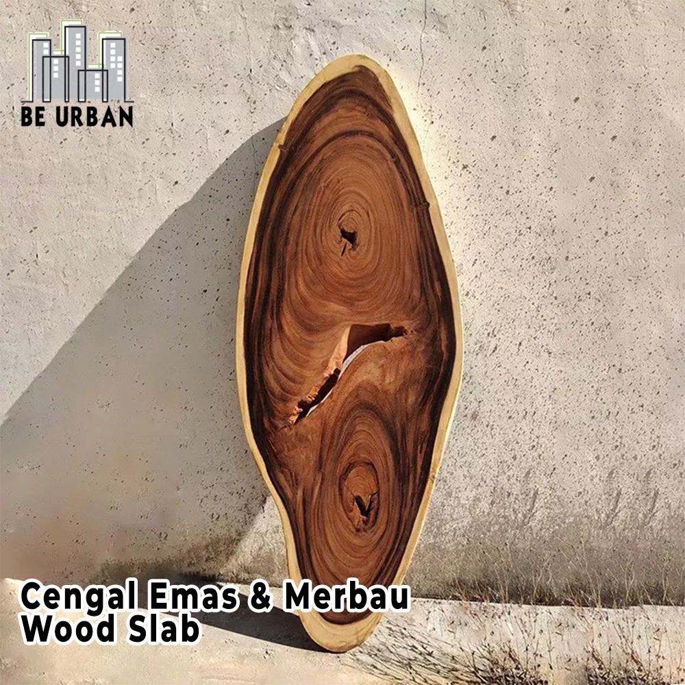 Cengal Solid Wood Slab Dining Coffee Desk Bedside Table Top Shelves ...