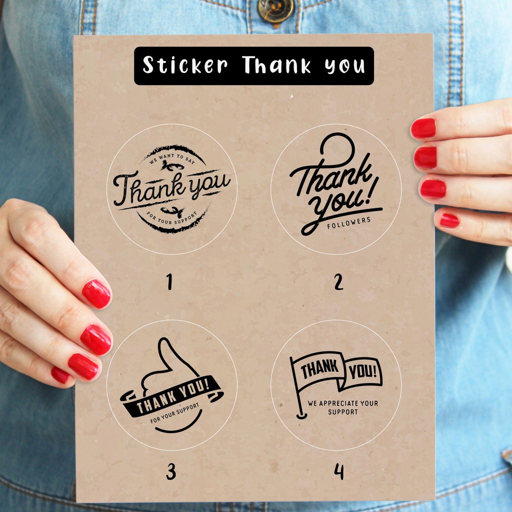 Sticker THANK YOU / TERIMA KASIH - 108pcs - 3.5cm - CIRCLE - Craft ...