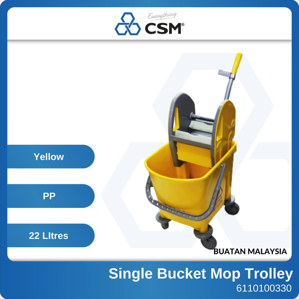 Yellow Mop Bucket with Wringer Down Press Water Shopping Office Mopping ...