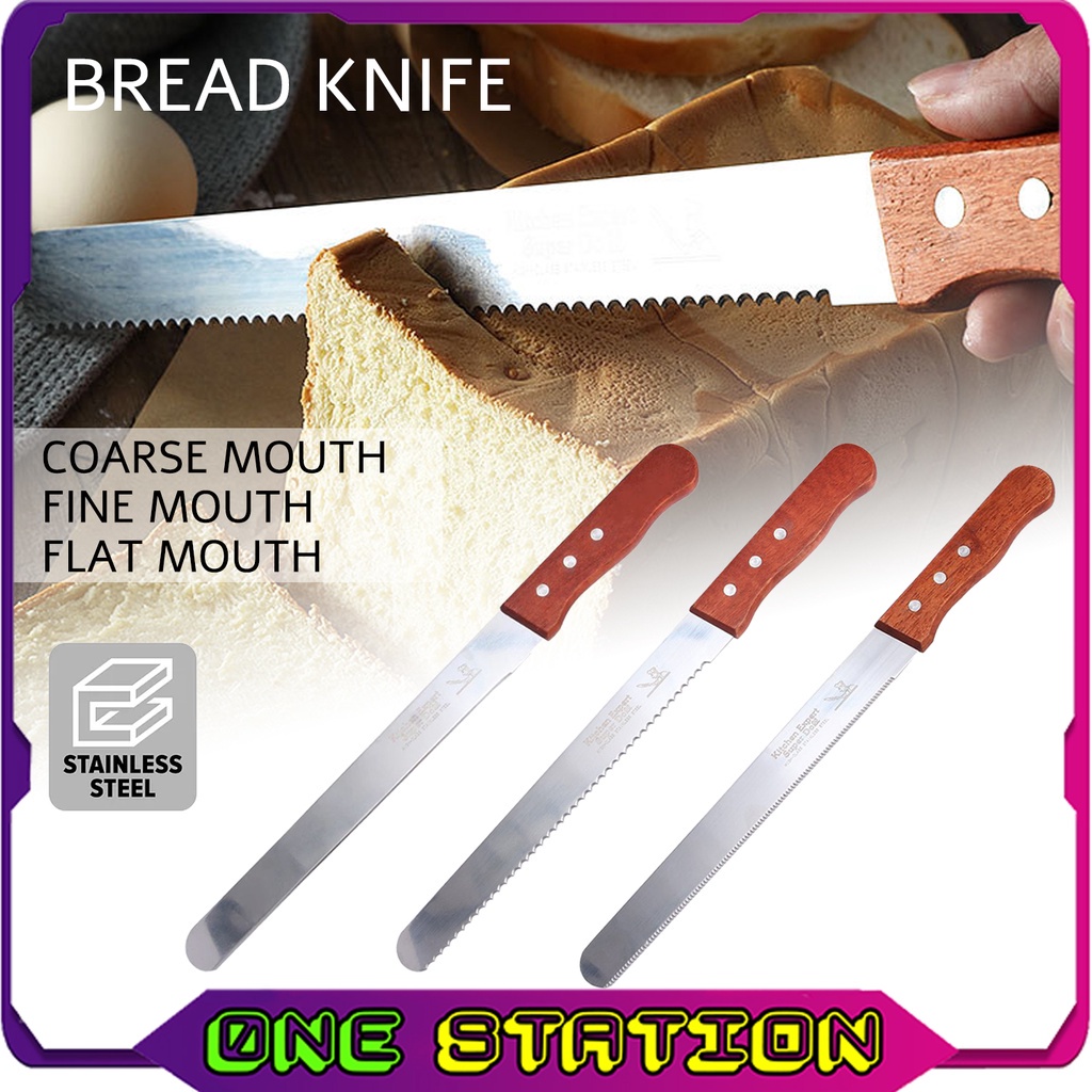10 / 12 /14 inch Bread Knife Cake Knife Pisau Roti Pisau Bergerigi Kek ...