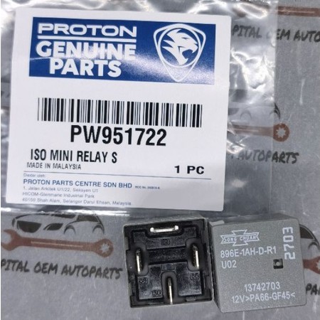PW951722 PROTON PREVE & SUPRIMA FAN ISO MINI RELAY K1 & K2 | Shopee ...