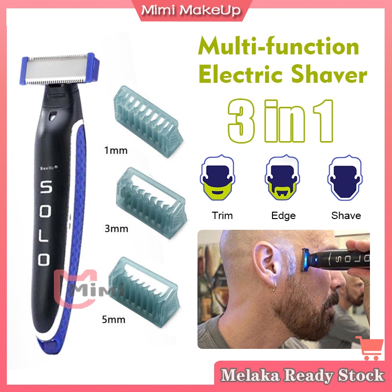 SOLO Men Electric Shaver Rechargeable Beard Trimmer 3 IN 1 USB Cutting ...