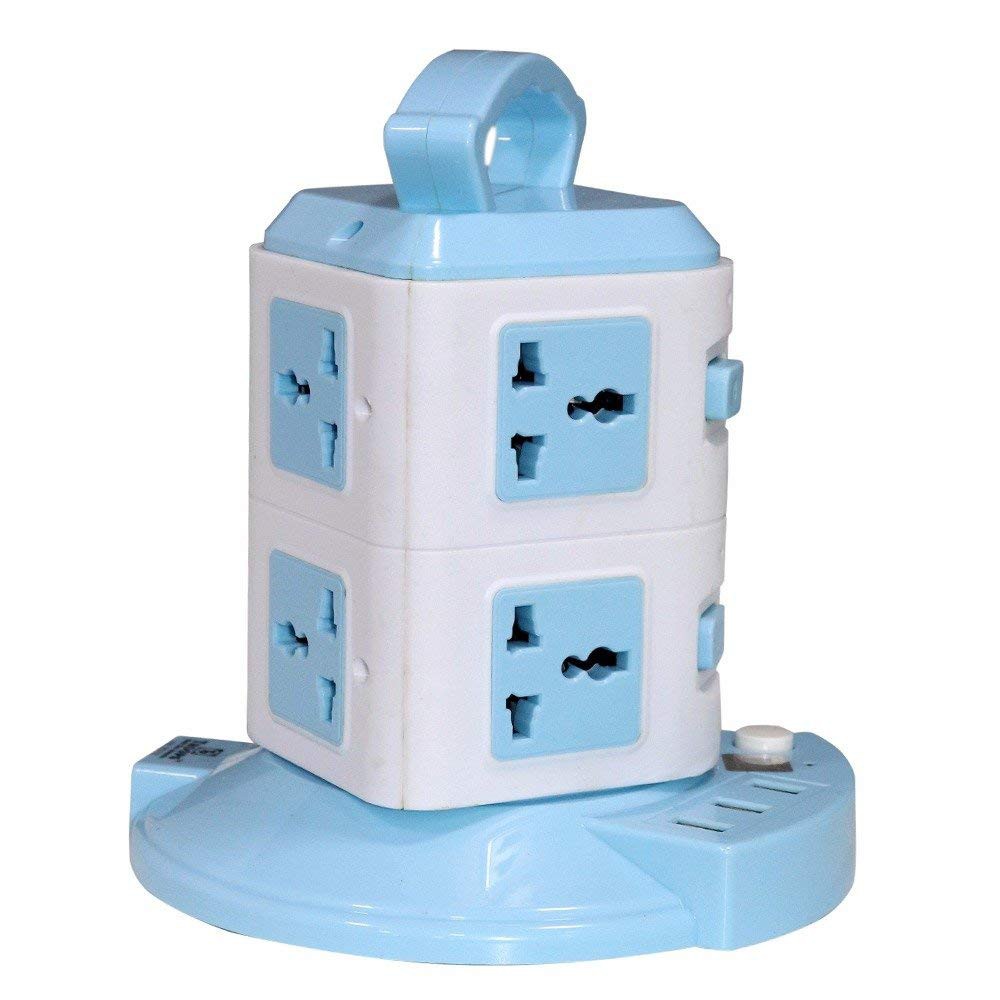 Socket 2-Layer Vertical Socket 8 Sockets and DC 5V USB Port Extension ...