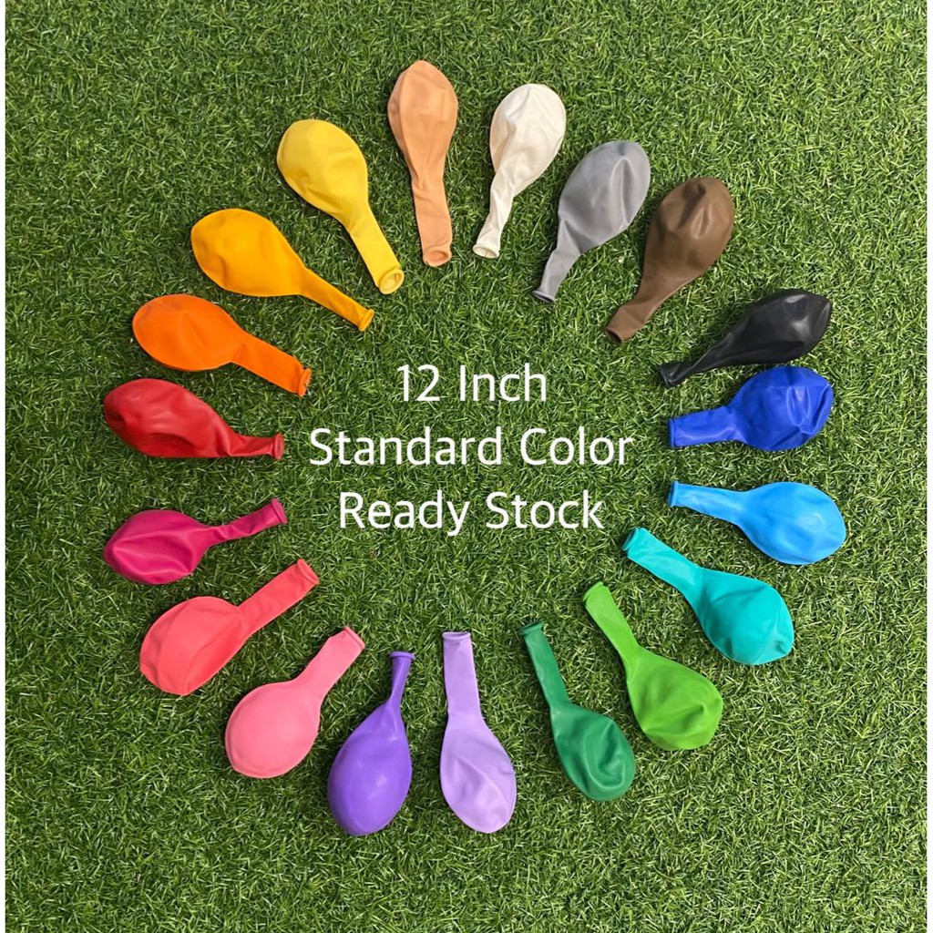 READY STOCK - 1 PCS 12 INCH 12” STANDARD LATEX BALLOON party decoration ...