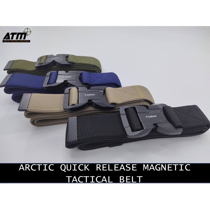 ARCTIC 2020 Mens Military Nylon Belt Black Hard Metal Magnetic Buckle Tactical Soft Real Nylon ...