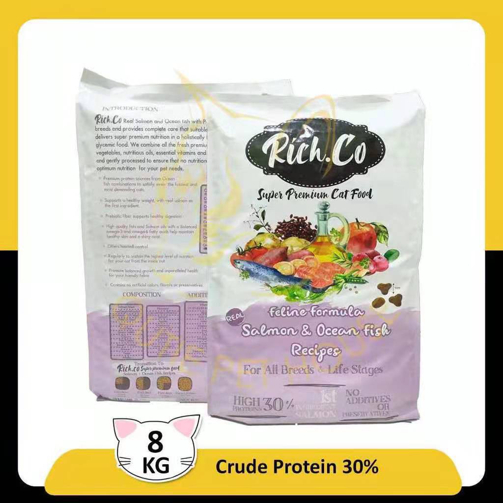 ( Cat food ) RICH. CO Feline formula Salmon & Ocean Fish With Peas-8kg ...