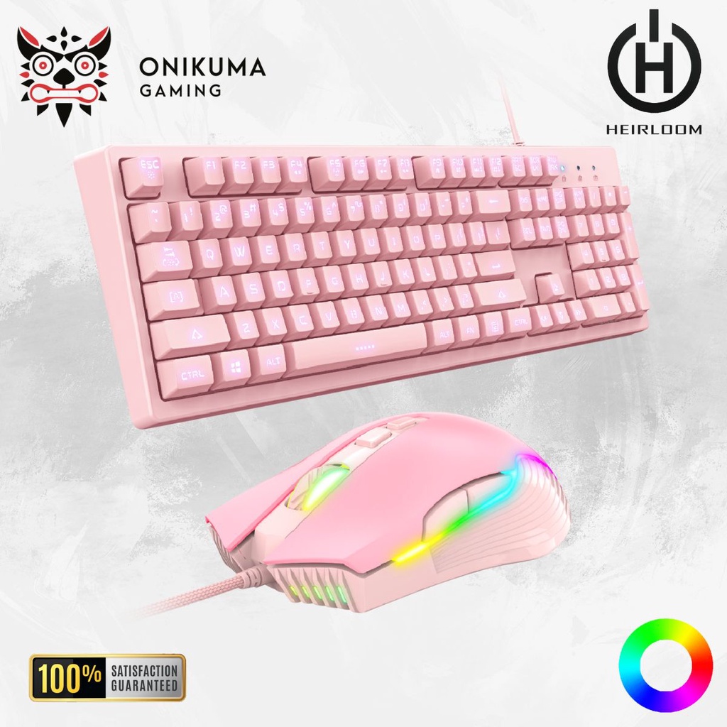 Onikuma G25 Gaming Keyboard + CW905 Gaming Mouse Pink Set | Shopee Malaysia