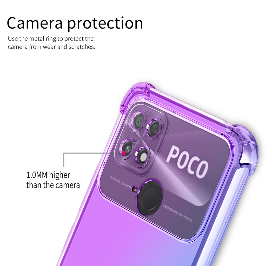 Xiaomi Poco C40 Poco M4 5G Rainbow Shockproof Case Cover Back TPU ...