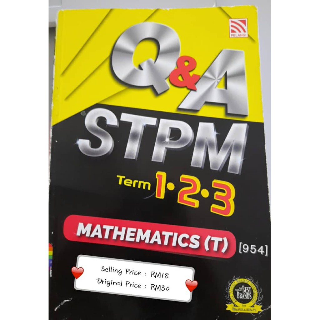 [Second Hand] STPM Q&A Mathematics (T) | Shopee Malaysia