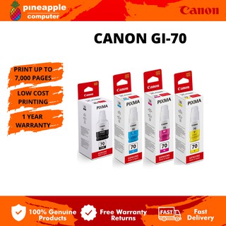 Canon Original GI-70 Bottle Ink Black Cyan Magenta Yellow GI70 GI 70 ...