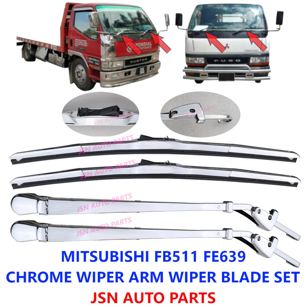 MITSUBISHI CANTER FB511 FE639 FE647 CHROME WIPER ARM WIPER BLADE SET ...