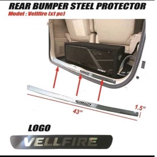 TOYOTA VELLFIRE 20-Series 2008-2014 Rear Bumper Guard Trunk Protector ...