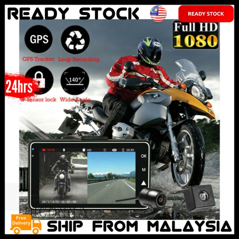 Motorbike Dashcam DVR Motorcycle Action Sport Camera Dual Lens HD ...
