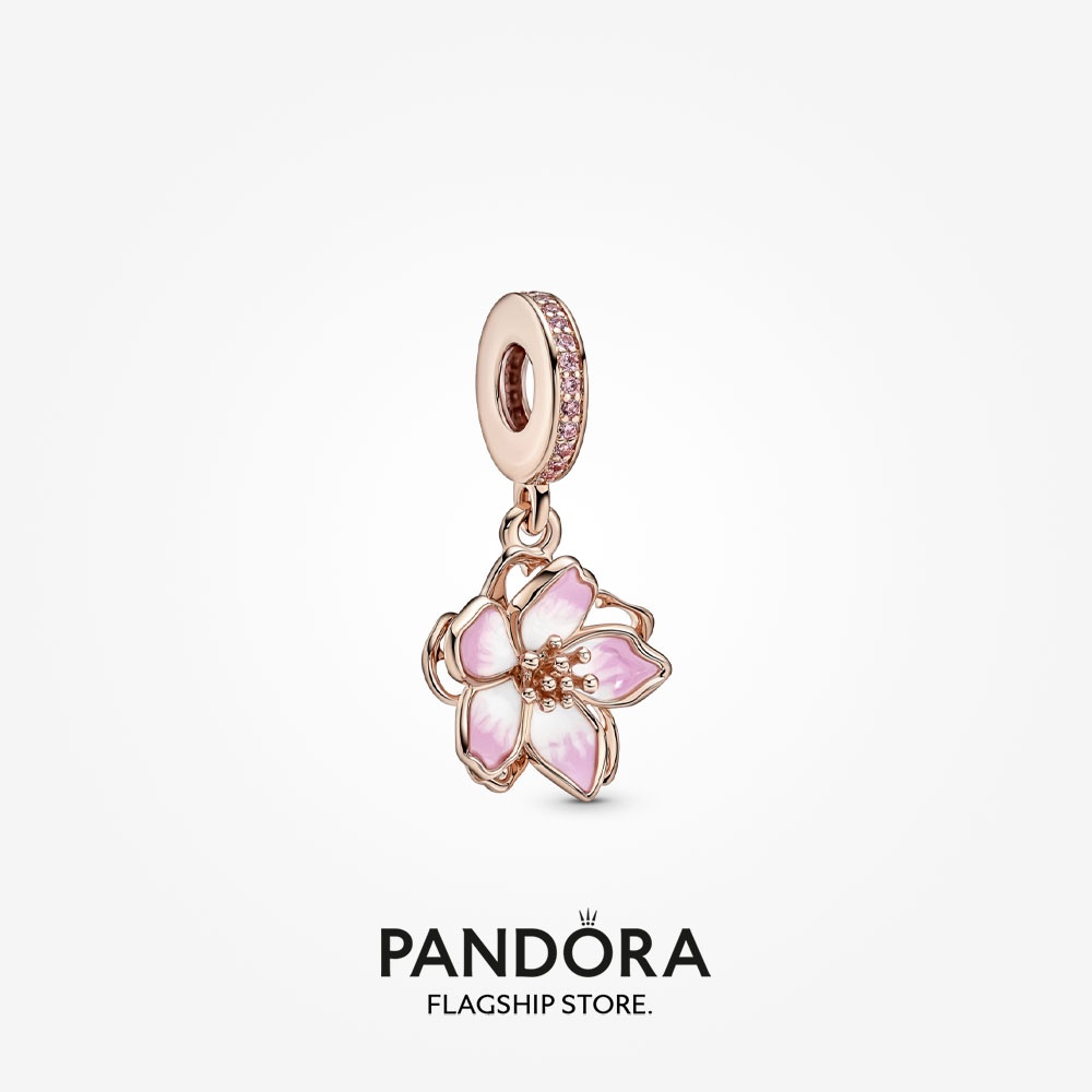 Pandora 14K Rose Gold Plated Cherry Blossom Dangle Charm | Shopee Malaysia