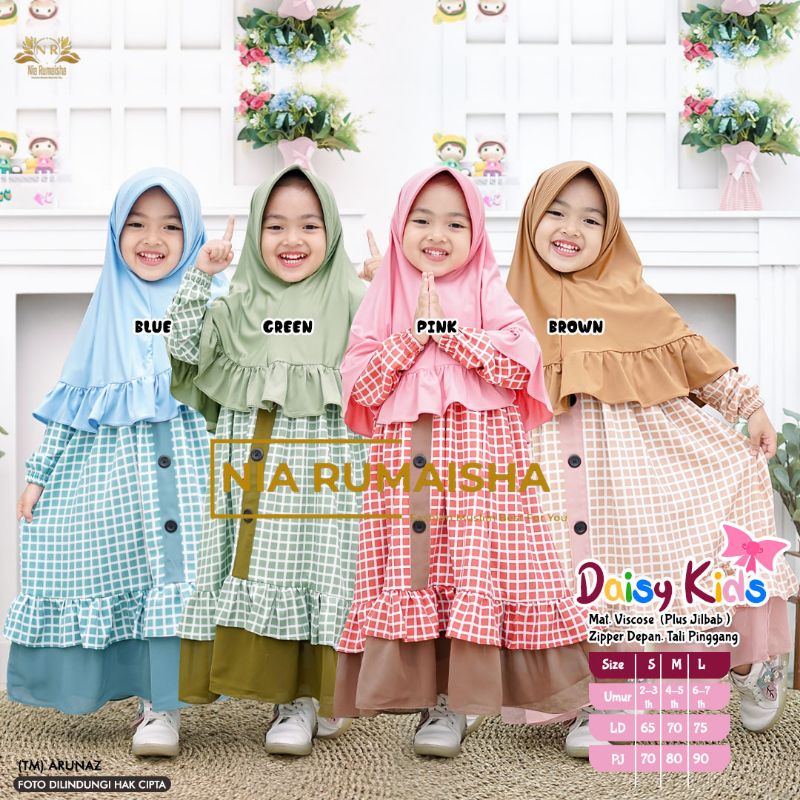 Daisy children'S hijab gamis Set - AMIRA KIDS (S, M, L, XL, XXL ...